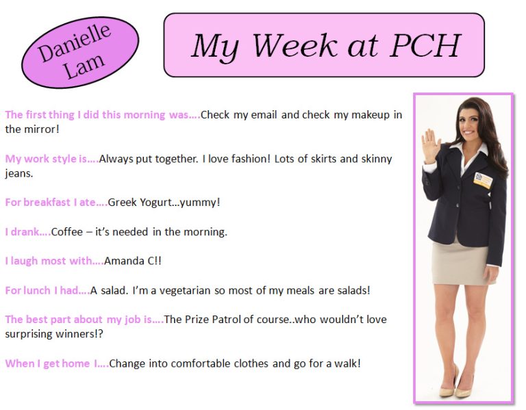 Danielle Lam of the PCH Prize Patrol Tells You About Her Week! | PCH Blog