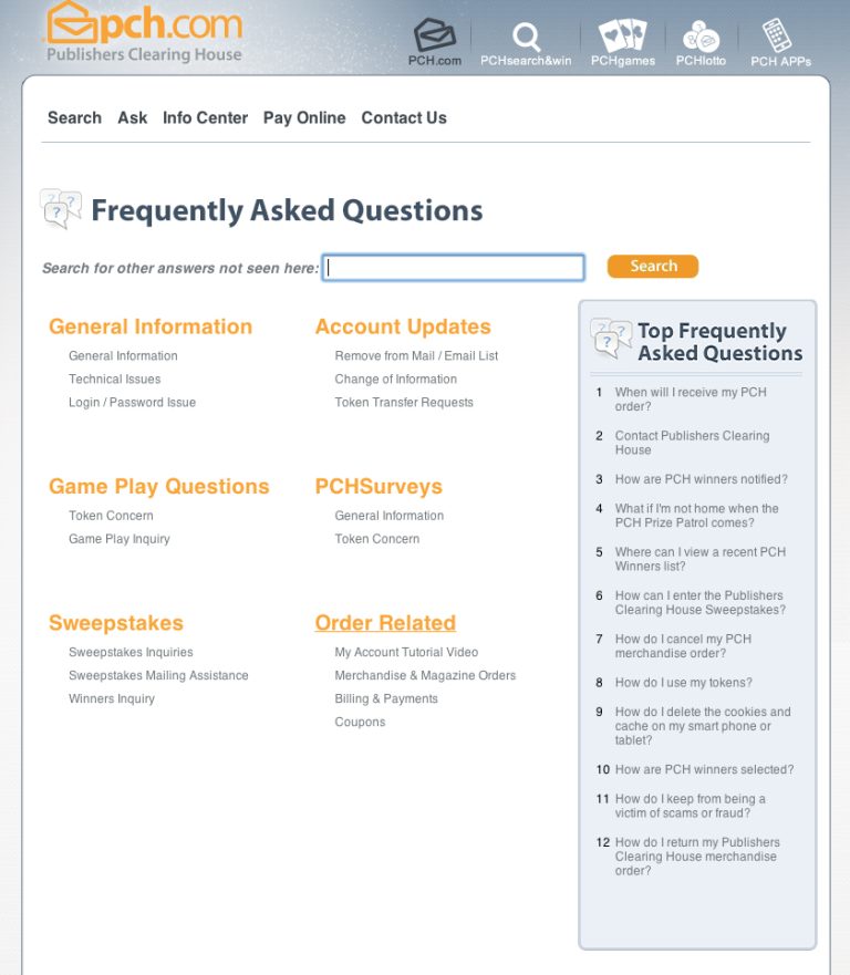 Got A Question For PCH? Need To Contact Us? Check Out Our New FAQ Page ...